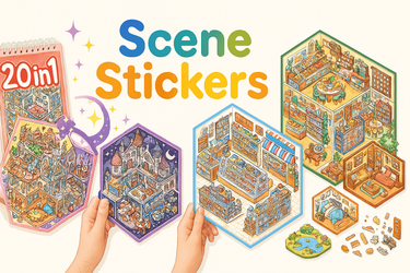 Scene Stickers, Easy Peel & Stick 3D Stickers for All Ages
