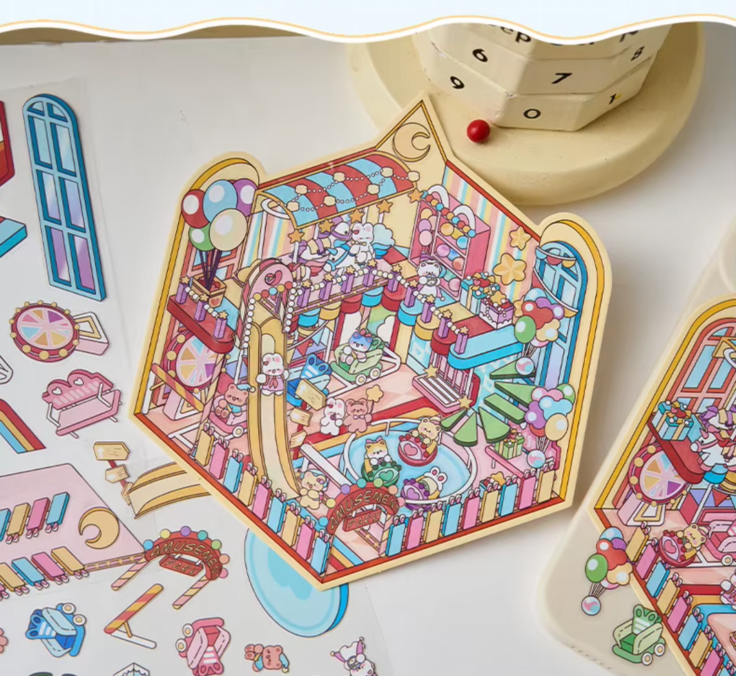 Scene Stickers, Easy Peel & Stick 3D Stickers for All Ages